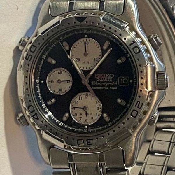 Seiko sports 150 mens running chronograph 7T32-6889 | WatchCharts ...