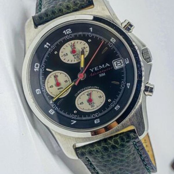 Yema Adventurer Chronograph MINT! 50th Anniversary. Green Dial. Fast ...