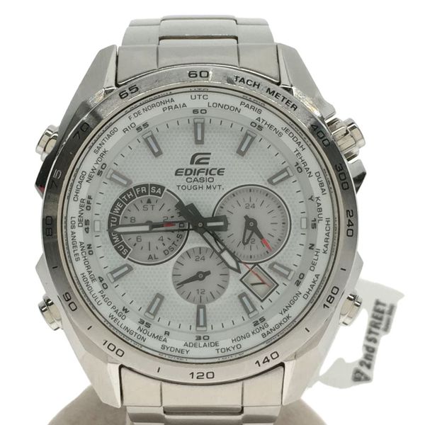 [Pre-owned] CASIO Edifice radio wave solar chronograph/white/EQW-T610 ...