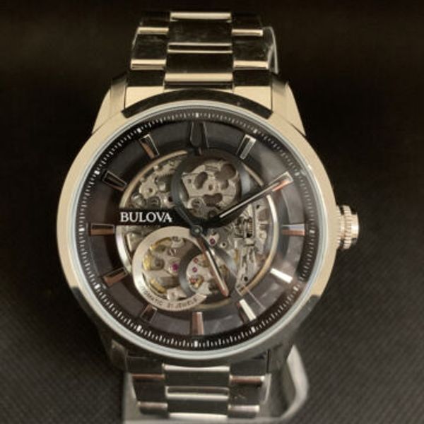 Men's Bulova Sutton Automatic Skeleton Steel Watch 96A208 | WatchCharts ...