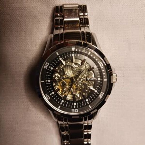 Elgin FG8030 Stainless Steel Skeleton Automatic Men 45mm Wrist Watch ...