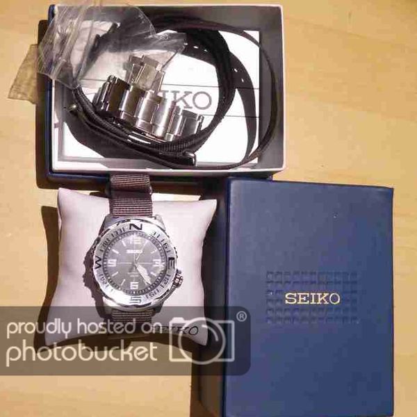 SOLD Seiko Field Monster Black Face White Indices SRP441 with extras ...