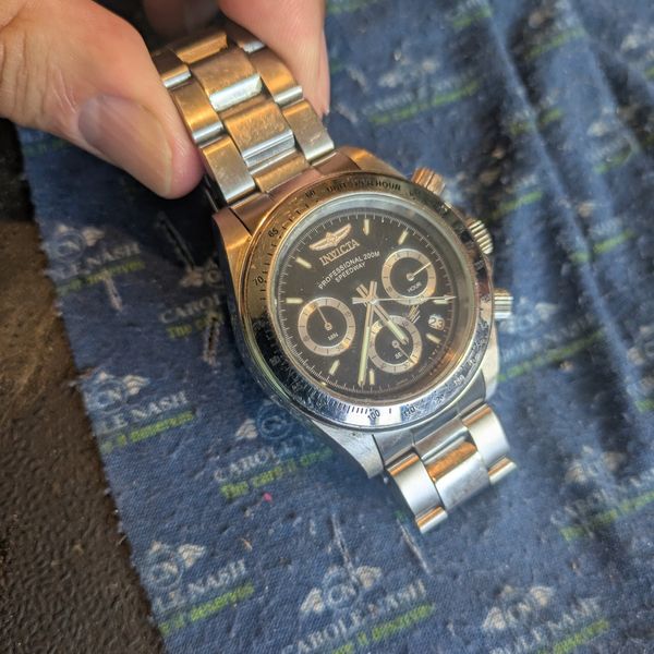 CHUNKY HEAVY INVICTA SPEEDWAY MENS MILITARY STYLE WATCH GOOD CONDITION ...