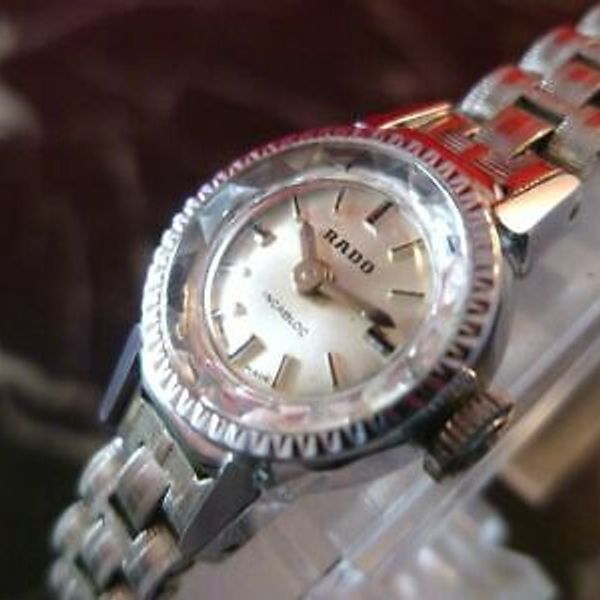 BEAUTIFUL!! RADO INCABLOC LADIES SILVER HAND-WINDING VINTAGE SWISS ...