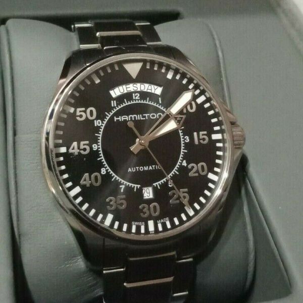 Hamilton Khaki Aviation Men's Watch Silver Stainless Steel Band ...