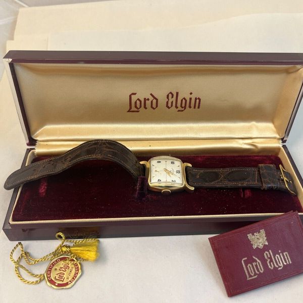 Lord Elgin 680 deco watch 14k gold filled w/ original boxes running ...