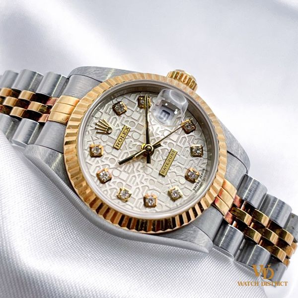 RARE 1997 Full Set Unpolished 26mm Rolex Ladies Datejust Big Diamond ...