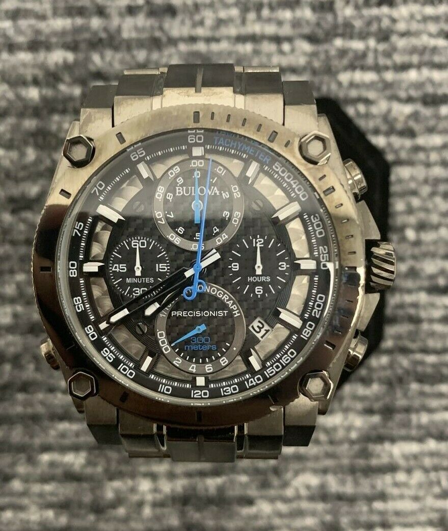 Bulova Precisionist Chronograph Carbon Fiber Dial Men's Watch Model ...