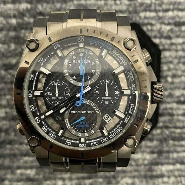 Bulova Precisionist Chronograph Carbon Fiber Dial Men's Watch Model ...