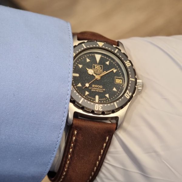 Tag Heuer Moondust Mid size Mens Womens 2000 Blue Rare With 2000 Logo ...