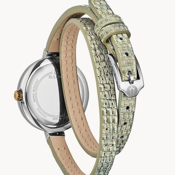 BULOVA $995 WOMEN'S RHAPSODY DIAMOND GOLD SILVER DIAL WRAP AROUND WATCH ...
