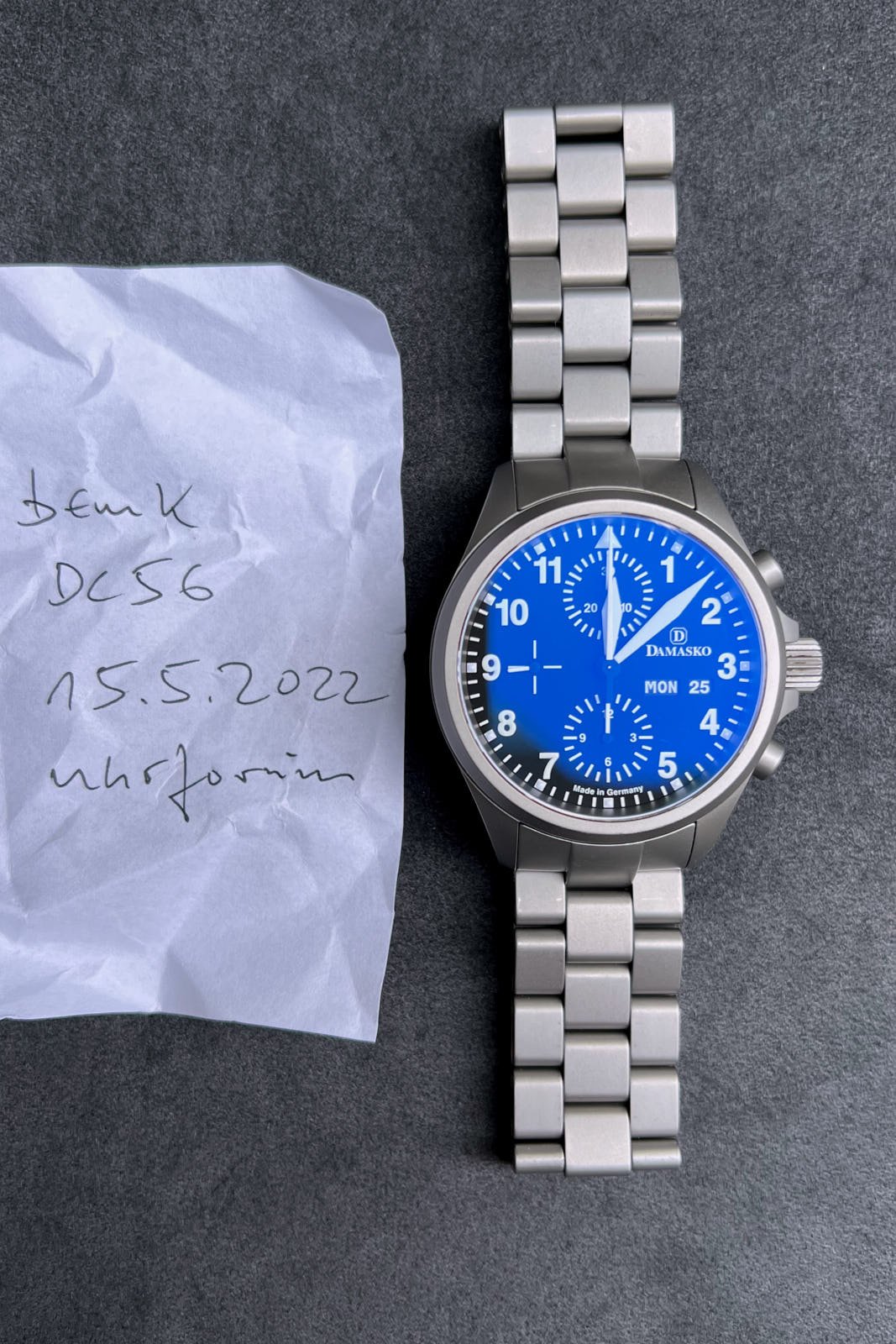 [€1,600 EUR] Damasko DC56 with steel bracelet | WatchCharts Marketplace