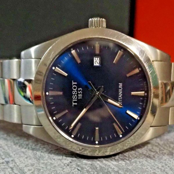 Tissot Gentleman Titanium Quartz - Blue Dial Men's Watch | WatchCharts ...