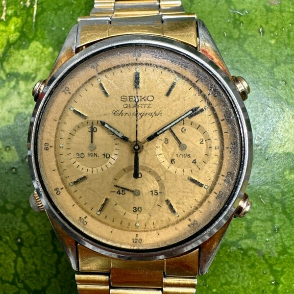 [$120 USD] 1983 Seiko Chronograph Watch Gold 7A28-7029 | WatchCharts Marketplace