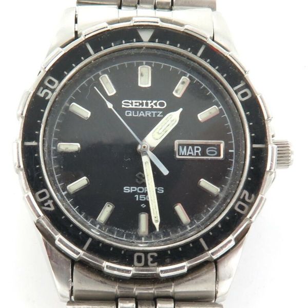 RARE SEIKO SQ SPORTS DIVERS QUARTZ 150M 15 BAR DAY DATE 5H23-7D09 MENS ...