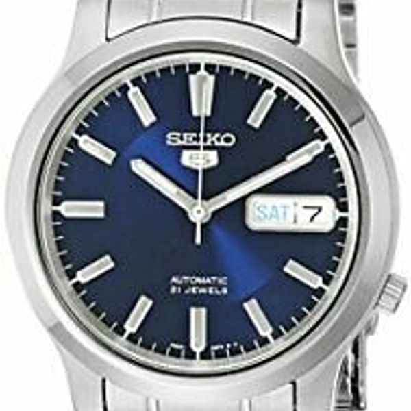 Seiko 5 Men's SNK793 Automatic Stainless Steel Watch with Blue Dial ...