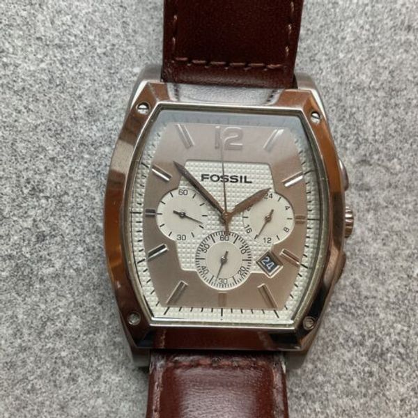 Fossil Arkitekt FS-4321 Mens Chronograph Watch Silver Tone Case W ...