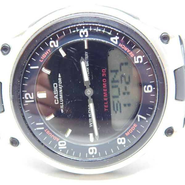 Casio Illuminator 2747 AW-80 Telememo 30 Quartz Analog Digital Men's ...