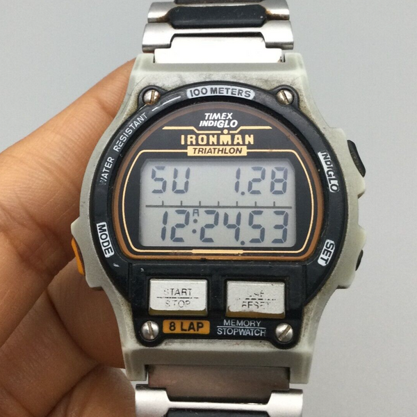 Vintage Timex Ironman Watch Men I40mm Indiglo 8 Lap 1995 New Battery 8 ...