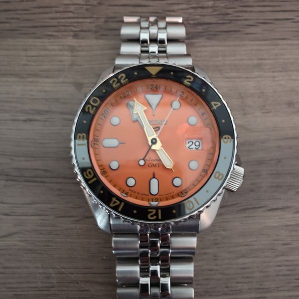 Seiko 5 Sports SSK005K1 GMT Series 42.5mm Men's Watch - Orange Dial ...