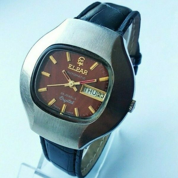 Vintage watch ELPAR Automatic 25 Jewels Men's wristwatch from Swiss ...