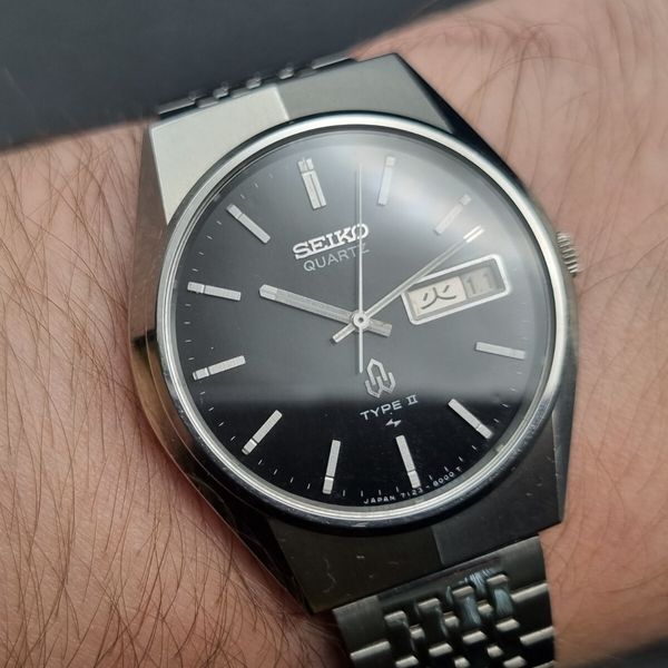 Seiko Type II Black Dial Sept 1978 7123-8000 Vintage JDM Quartz Watch ...