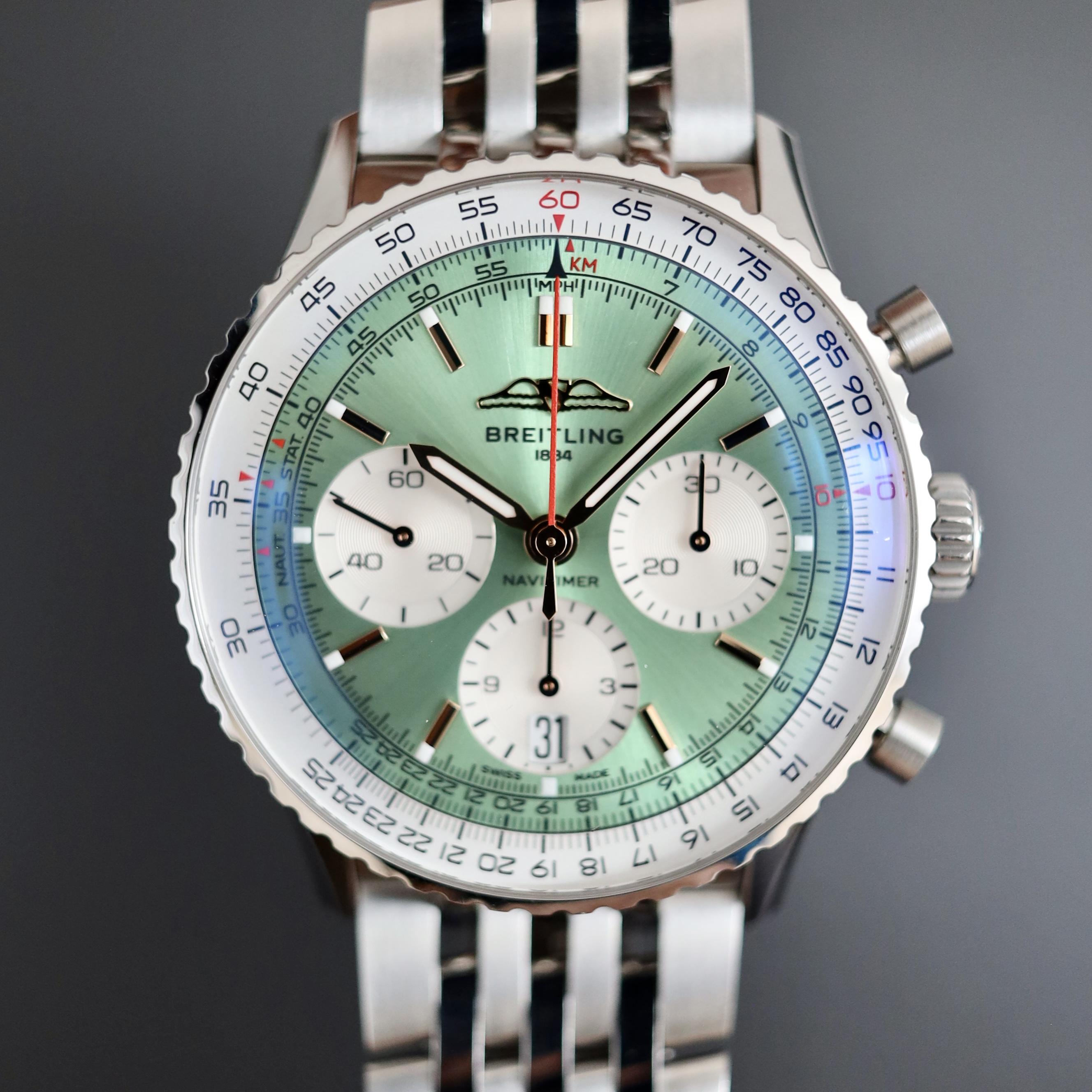 Breitling Navitimer B01 Chronograph 41 Green Dial Steel, 48% OFF