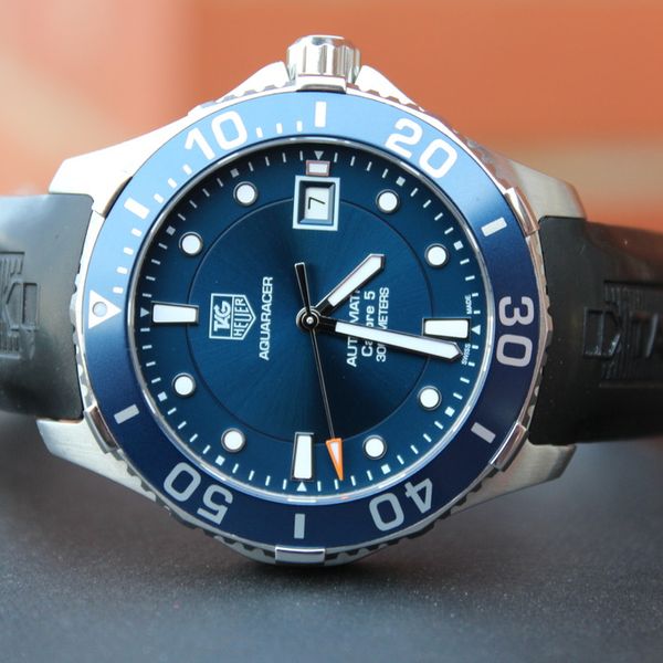 SOLD Tag Heuer WAN2111 Blue Aquaracer "Submariner" 41mm Auto Calibre 5 ...