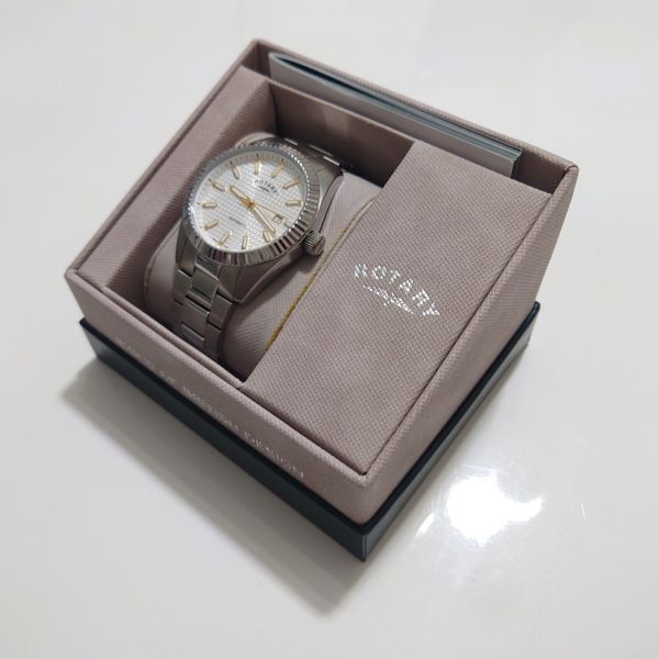 Rotary Automatic Watch, Waffle Dial, Fluted Bezel | WatchCharts Marketplace