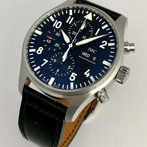 IWC PILOT CHRONOGRAPH IW377709 Automatic Watch 43mm Circa 2019 EXC NO ...