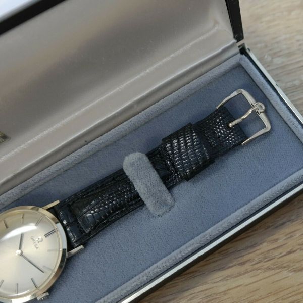 1981 Omega Dress Watch, 14K Gold, Very Fresh w. Boxes & Warranty Card ...