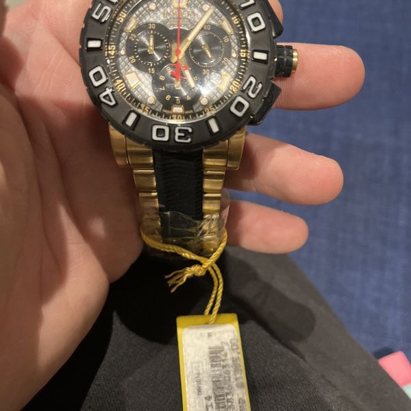 Invicta Reserve Ocean Hawk Chronograph Watch 6314 48mm Black Gold Toned ...
