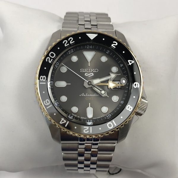 Seiko 5 Sports SKX GMT Automatic Gray Dial Stainless Steel Men's Watch ...