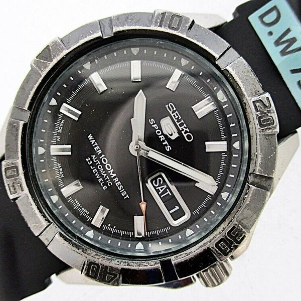 CLASSIC SEIKO 5 SPORTS 7S36 01X0 SEE THRU AUTO DAY DATE MENS DW732 ...