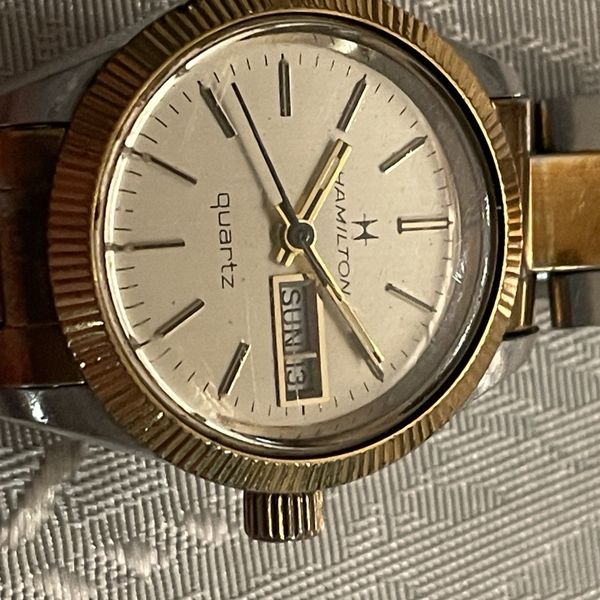 Hamilton Quartz Watch Ladyâ s Day Date Working New Battery ...