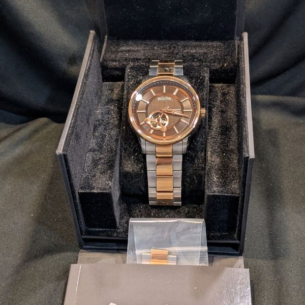 Bulova Men's Automatic Open Heart Display Back | WatchCharts Marketplace