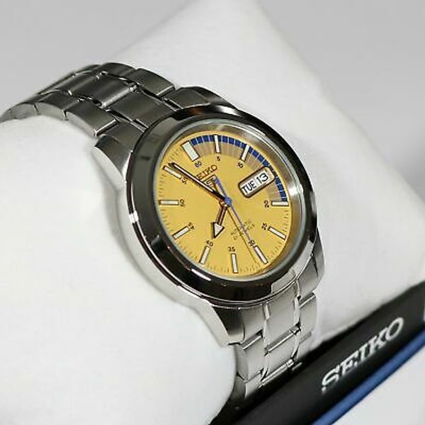 Seiko 5 Sports Yellow Dial Men's Automatic Watch SNKK29K1 | WatchCharts ...