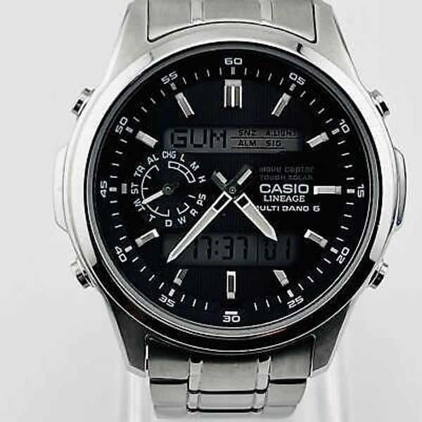 CASIO LINEAGE LCW-M300 tough Solar digital analog black dial 37.5mm ...