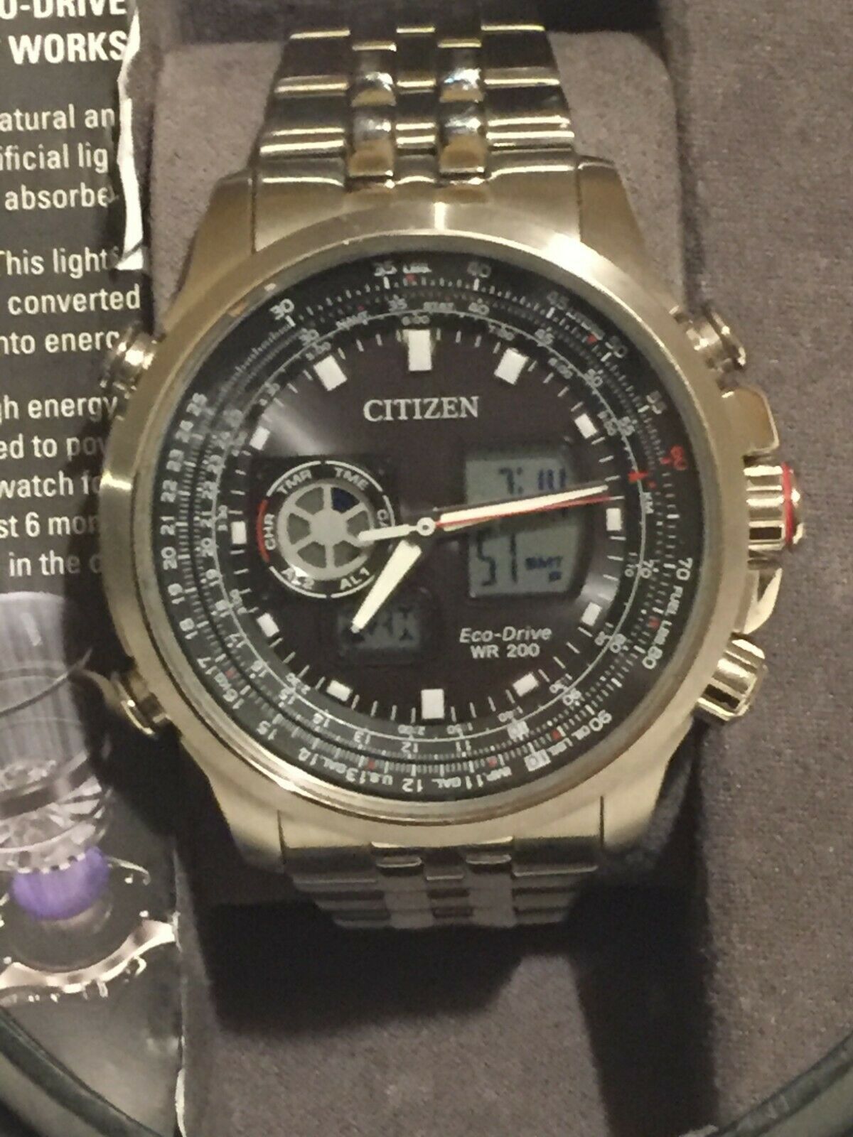 Citizen Promaster Skyhawk A-T Stainless Steel Flight Computer Watch ...