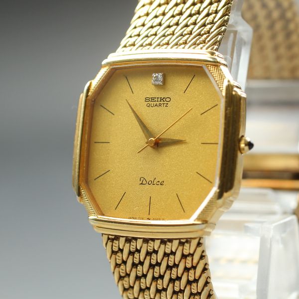 [Exc+5] Pair Vintage Seiko Dolce 7731-5000 1221-5080 Gold Diamond Quartz Watch | WatchCharts ...