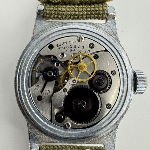 1945 Elgin A-11 Hack Grade 539 16 Jewels US Military WWII Wristwatch ...
