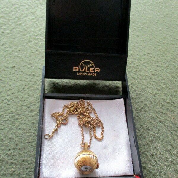 Vintage - Hand Winding Ball Pendant Swiss Watch - Buler- 17 Jewels ...