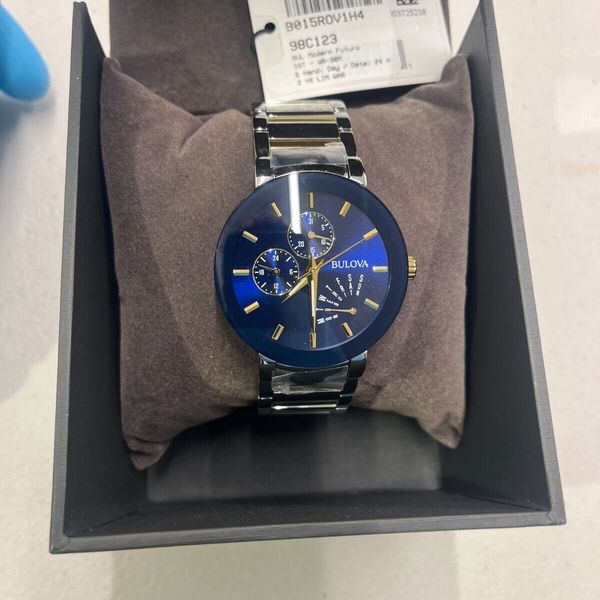 Bulova 98C123 Two Tone Stainless Steel Blue Dial Wrist Watch - USED ...