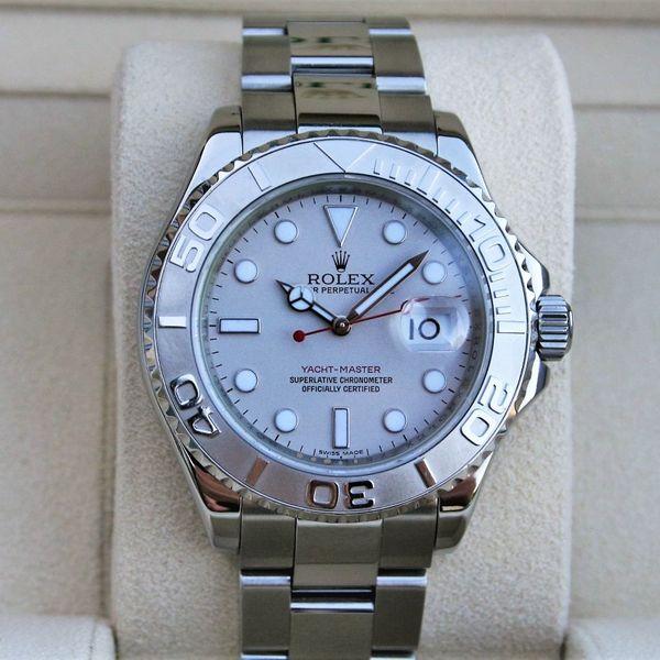 FS: Rolex 16622 YACHT-MASTER 40MM STEEL/ PLATINUM FULL SIZE | WatchCharts Marketplace