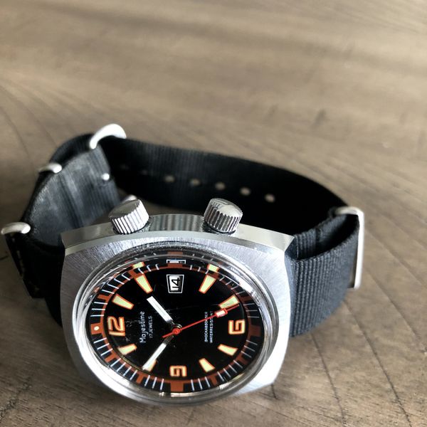 1960's Majestime Compressor Diver Watch Very Cool 17J Manual Wind ...