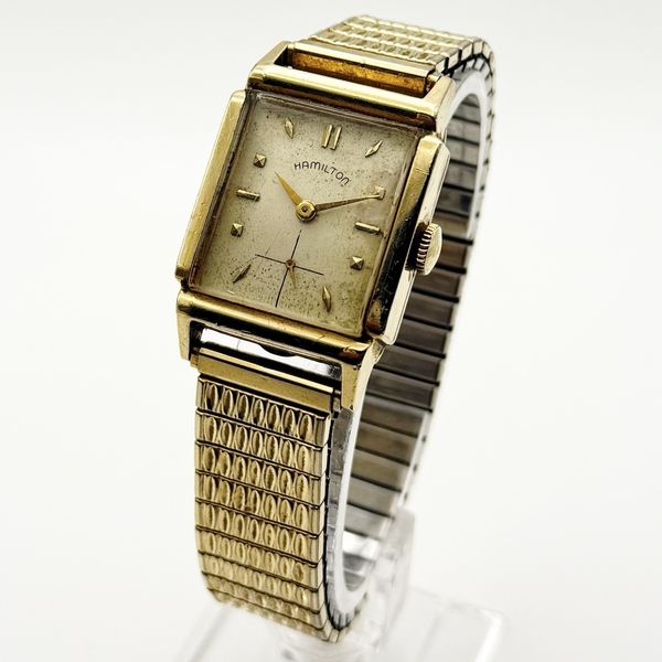 Vintage Hamilton Tank Watch 10K Gold Filled 25x30mm Manual Wind ...