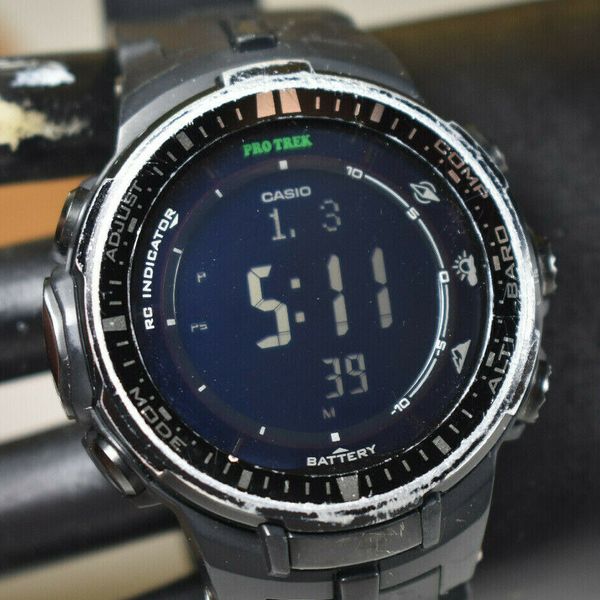 Casio Protrek PRW-3000 Black Men's Tough Solar Watch | WatchCharts ...