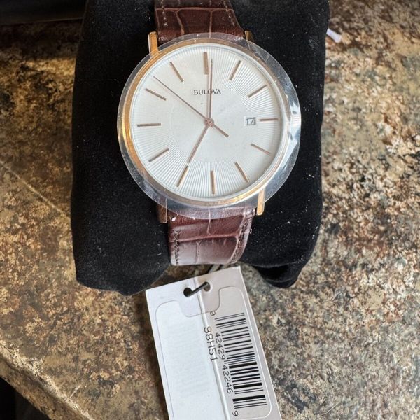 Bulova Men's Classic Brown Leather Strap Watch 98H51 | WatchCharts ...