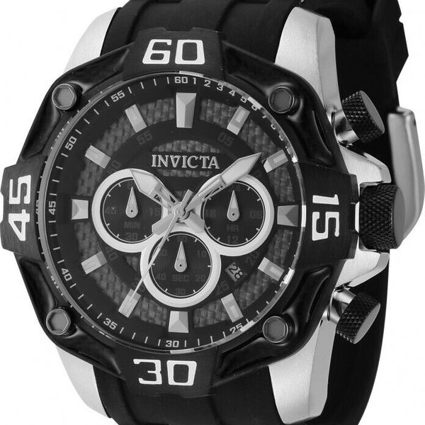 Invicta Men's 44704 Pro Diver Chronograph Carbon Fiber Dial & Bezel ...