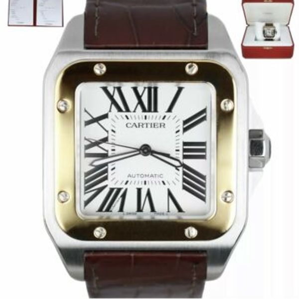 2017 Cartier Santos 100 XL Two-Tone 18K Gold Stainless 38mm Auto 3774 ...